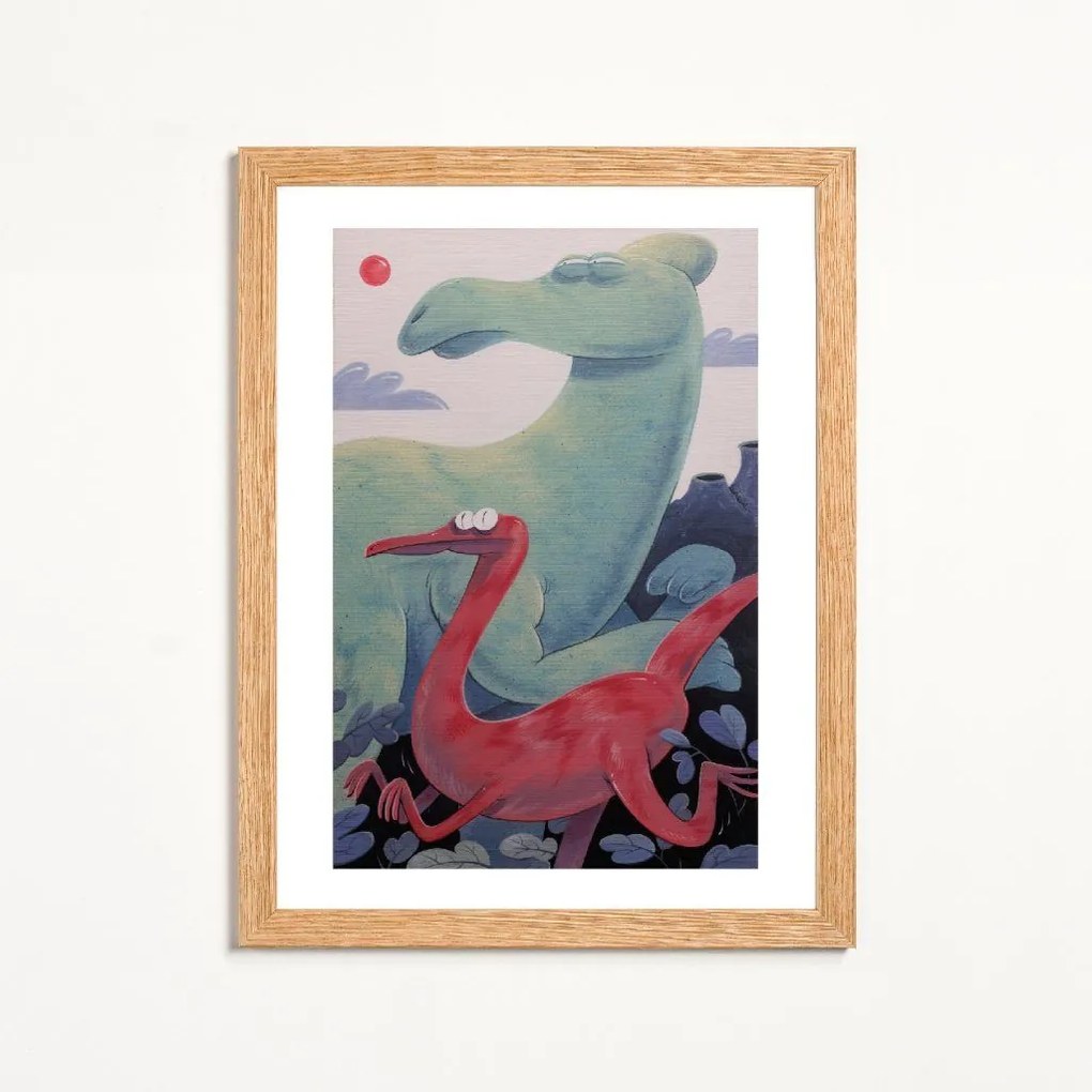 Slakinglizard | Pravěk Rám: Dubový, Velikost: 60 x 40 cm