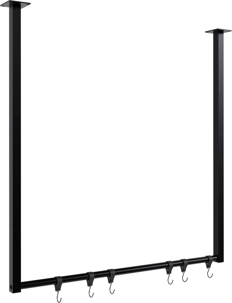 Šatní tyč Fenton 80x80 cm Sada 6 ks – černá