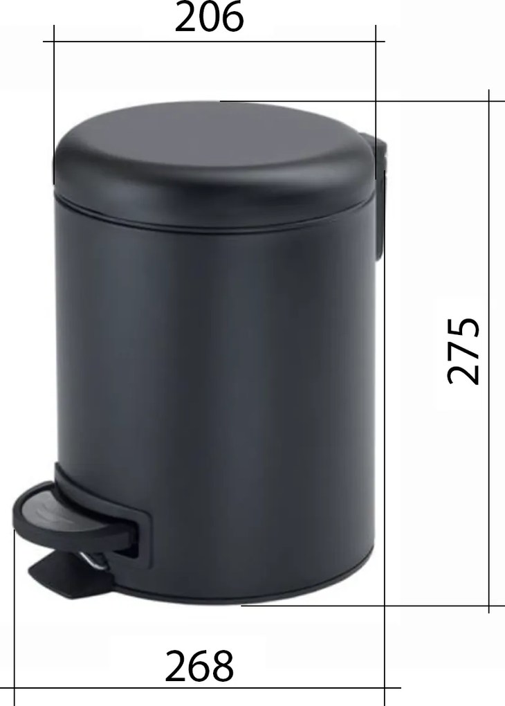 Gedy Gedy, POTTY Odpadkový koš 5l, Soft Close, černá matná, 330914