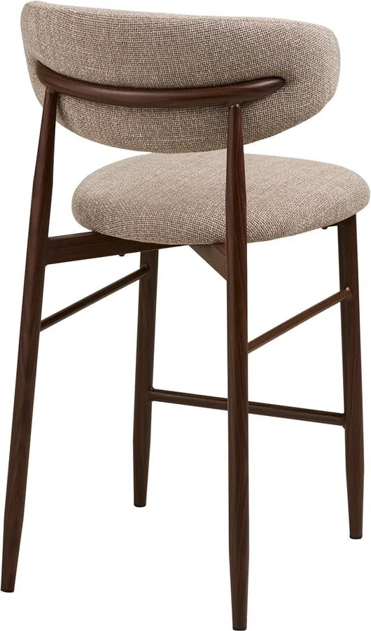Béžová/tmavě hnědá čalouněná barová židle (výška sedáku 65 cm) Levanto – House Nordic