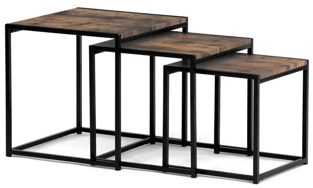 Autronic Set 3 ks odkládacích stolků AF-3003 Odstín: Staré dřevo