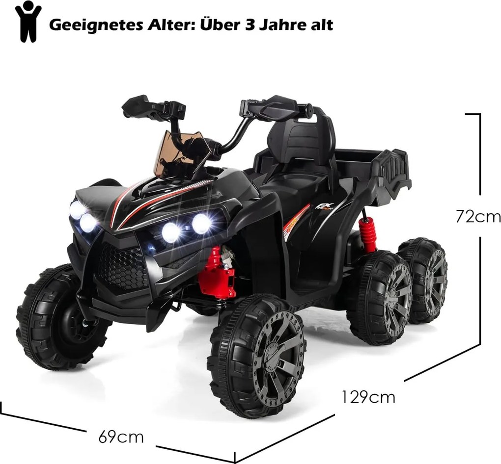Costway 12 V elektrická dětská čtyřkolka s úložným prostorem a LED světly mini