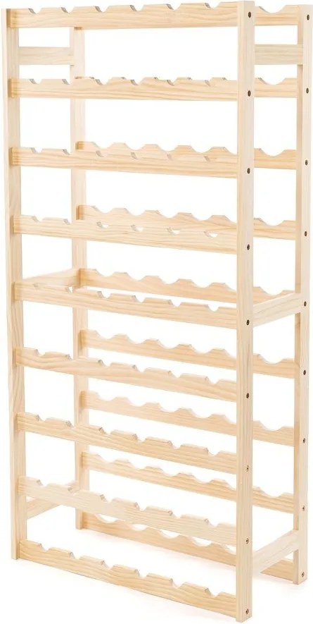 Regál na víno z borovicového dřeva v přírodní barvě počet lahví 54 60x121x27 cm Luana – Compactor