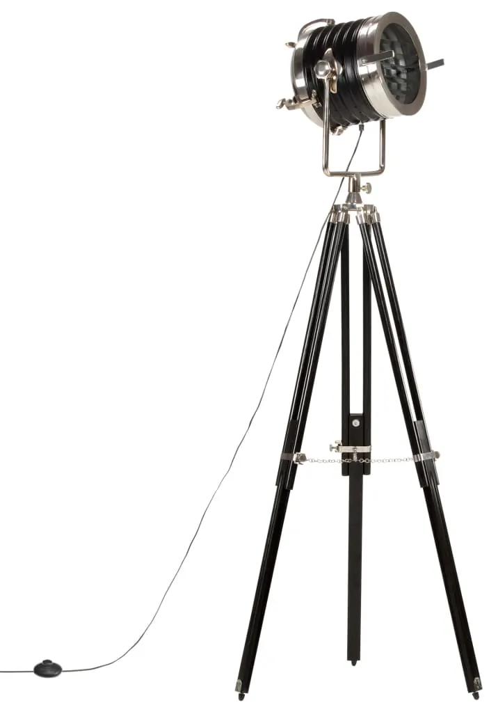 286105 vidaXL Stojací lampa na stativu černá masivní mangovník 171 cm