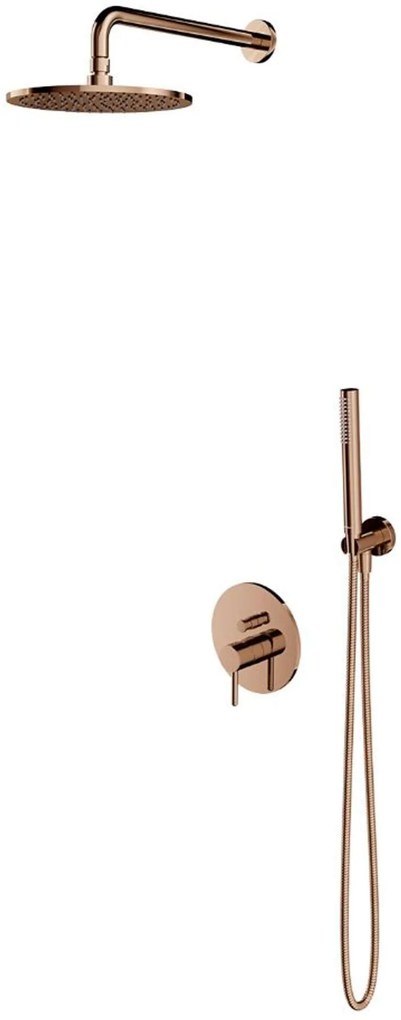 OMNIRES Y - Sprchový set s baterií pod omítku, s tělesem, průměr 25 cm, měď SYSY35CP