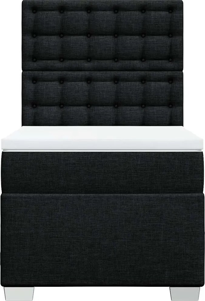 Box spring postel s matrací černá 80 x 200 cm textil 3292631