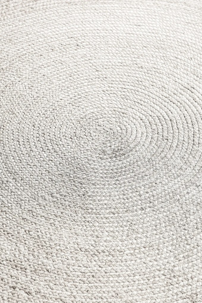 Kusový koberec Jute Braided 106321 White kruh, 100x100 (priemer) kruh, biela, chodba / predsieň, Hanse Home