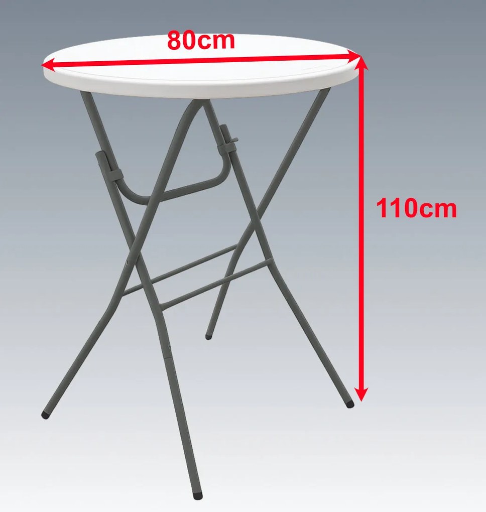 Skládací kulatý „barový“ stůl