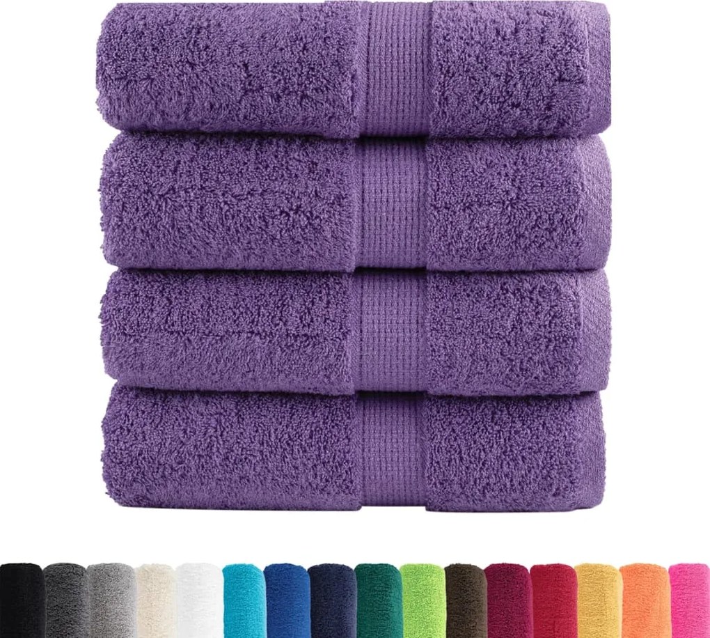 Prémiové mycí utěrky SOLUND 4 ks fialové 30x30 cm 600 g/m² 137348