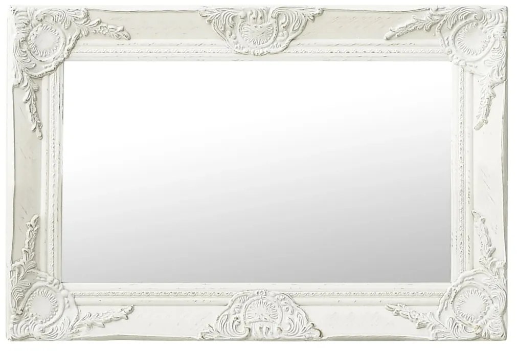 Nástěnné zrcadlo barokní styl 60 x 40 cm bílé 320328