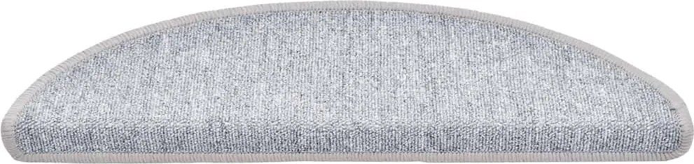 Schodové rohože 30 ks 56 x 17 x 3 cm světle šedé, půlkulaté 3365736