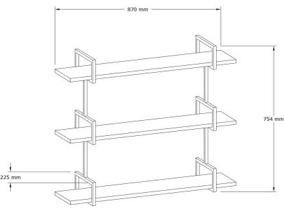 Nástěnná police URAS 76x90 cm borovice