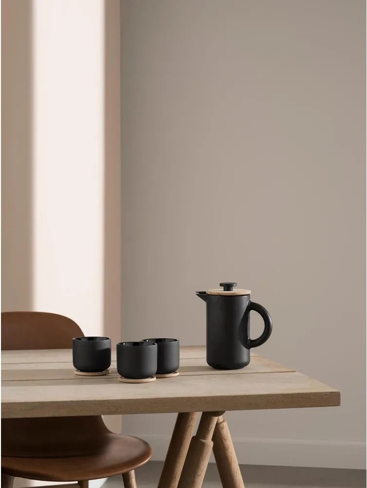 Černý kameninový šálek na cappuccino 200 ml Theo – Stelton