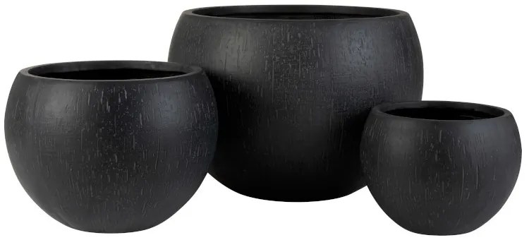 Set 3ks černých květináčů Clay - Ø 55*39 cm