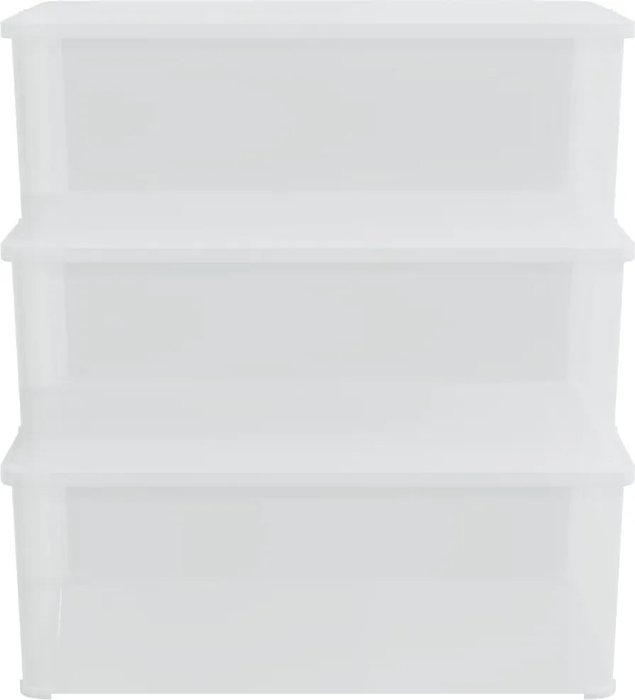 Plastové úložné boxy 3 ks 10 l stohovatelné 154987