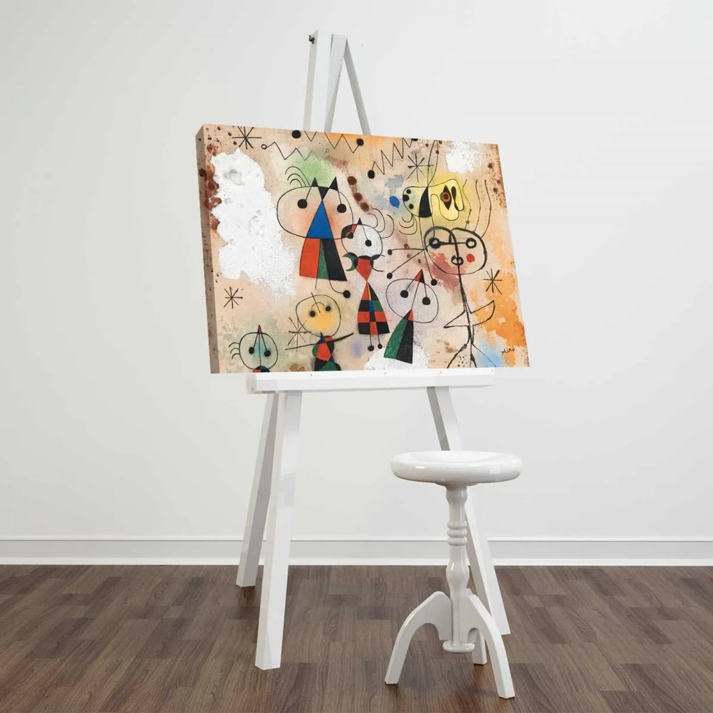 Obraz KARNEVAL HARLEKÝNŮ od J. MIRÓ 45x70 cm