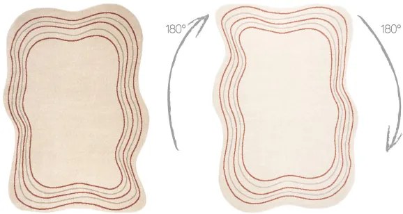Koberec FUSION Shape 5707 krémový / cihlový