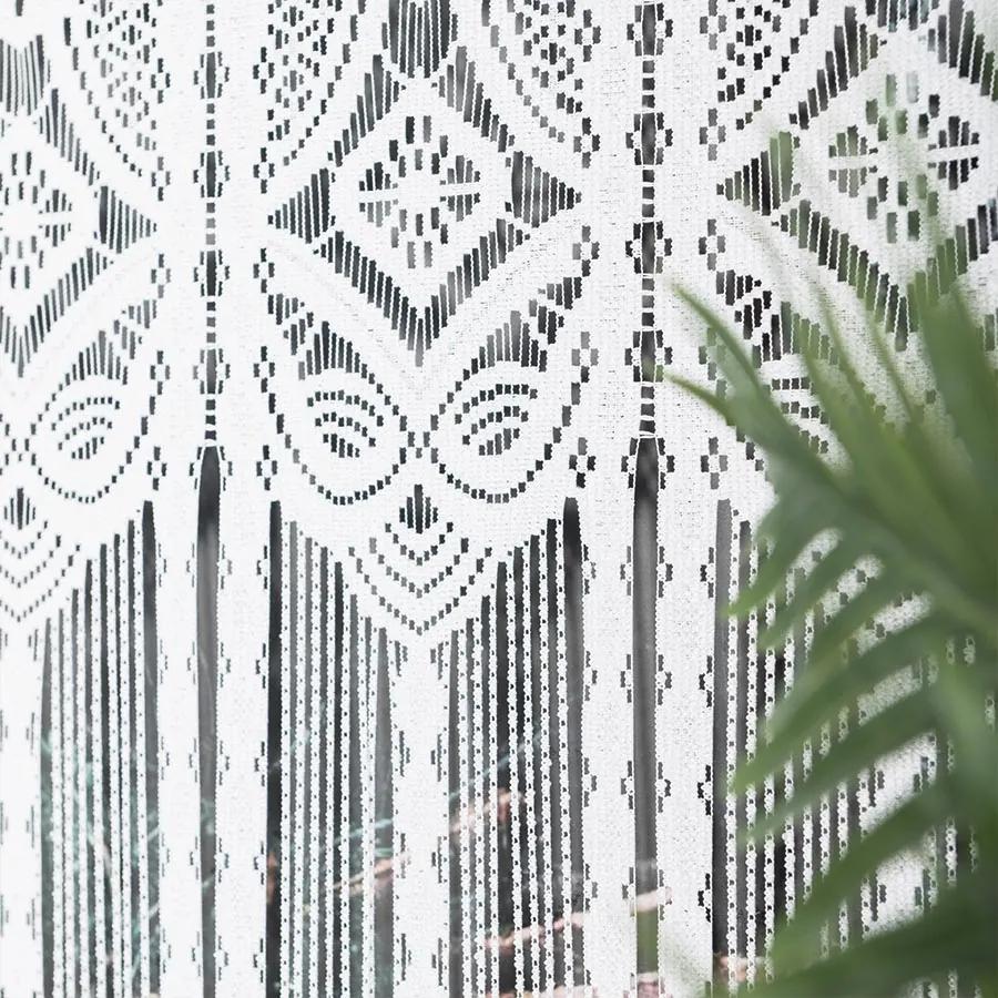 Dekorační oblouková krátká záclona na tyčovou gárnyž INARA 75 bílá 180x75 cm MyBestHome