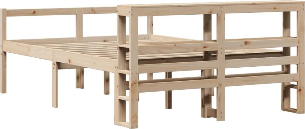 Postel s čelem pro seniory 140 x 190 cm masivní borovice 3305857