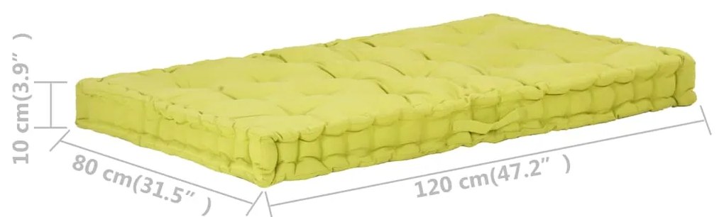 Poduška na nábytek z palet bavlna 120 x 80 x 10 cm zelená - Default Title
