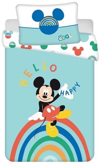 Jerry fabrics Disney povlečení do postýlky Mickey Rainbow baby 100x135 + 40x60 cm