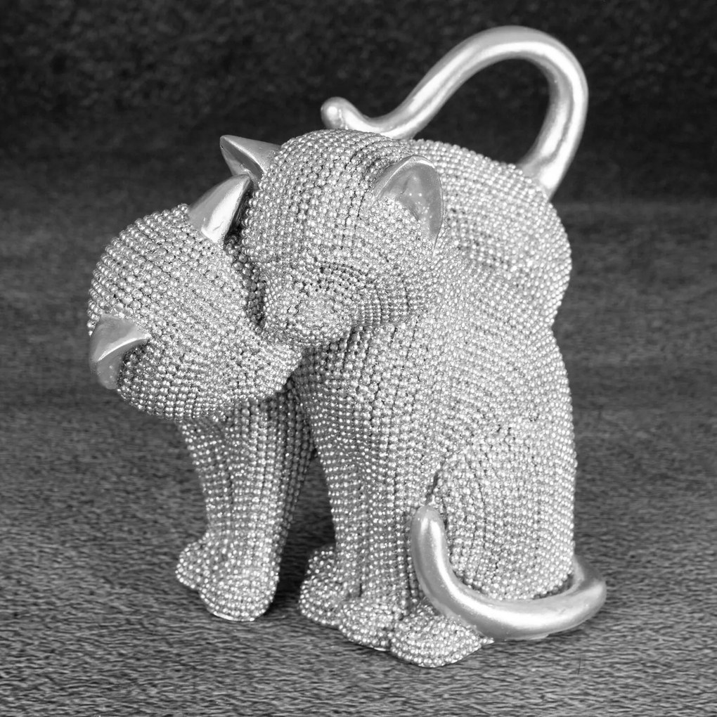 DEKORAČNÍ FIGURKA ELDO 16X10X13 CM STŘÍBRNÁ