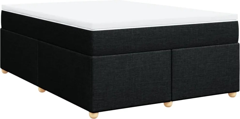 Box spring postel s matrací černá 160x200 cm textil 3285389