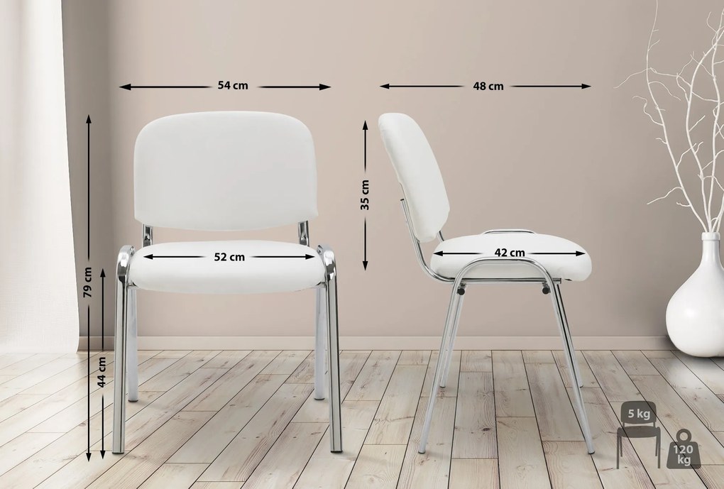 Konferenční židle Ken C umělá kůže – bílá