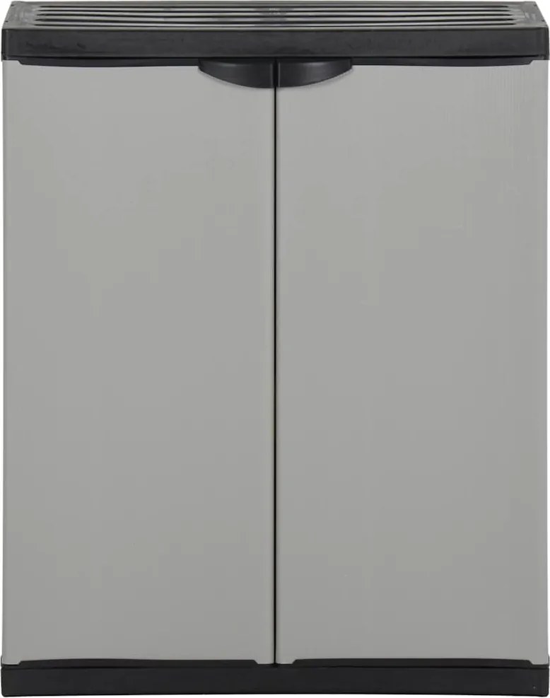 Zahradní skříň na odpadky šedá a černá 68 x 37 x 84 cm PP 340987