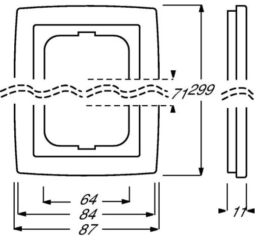ABB Solo čtyřrámeček chromová matná 1754-0-4107 (1724-80) 2CKA001754A4107