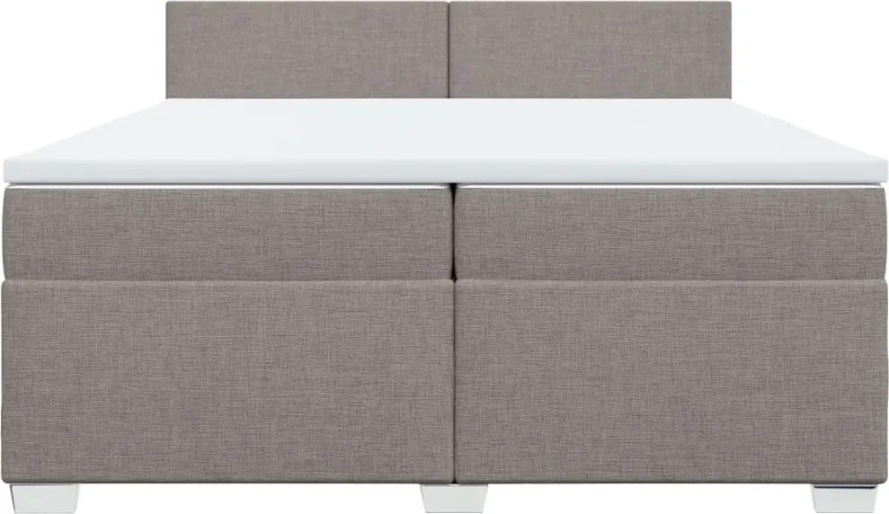 Box spring postel s matrací taupe 200x200 cm textil 3285992