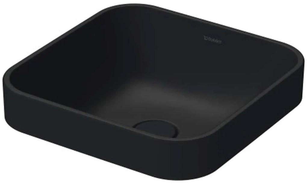 Duravit Happy D.2 Plus - Umyvadlová mísa zápustná, 40x40 cm, bez přepadu, WonderGliss, antracit mat 23594013001