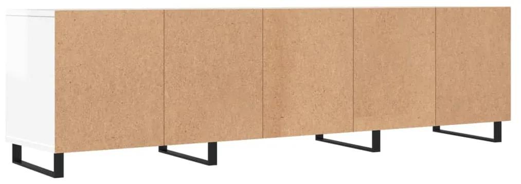TV skříňka bílá vysoký lesk 150 x 30 x 44,5 cm kompozitní dřevo