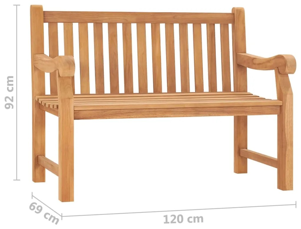 vidaXL Zahradní lavice s poduškou 120 cm masivní teak