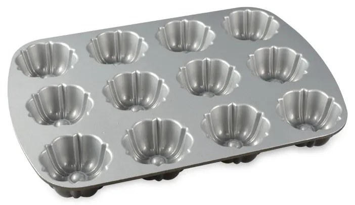 Nordic Ware Forma na 12 báboviček Bundt stříbrná 12 x 60 ml