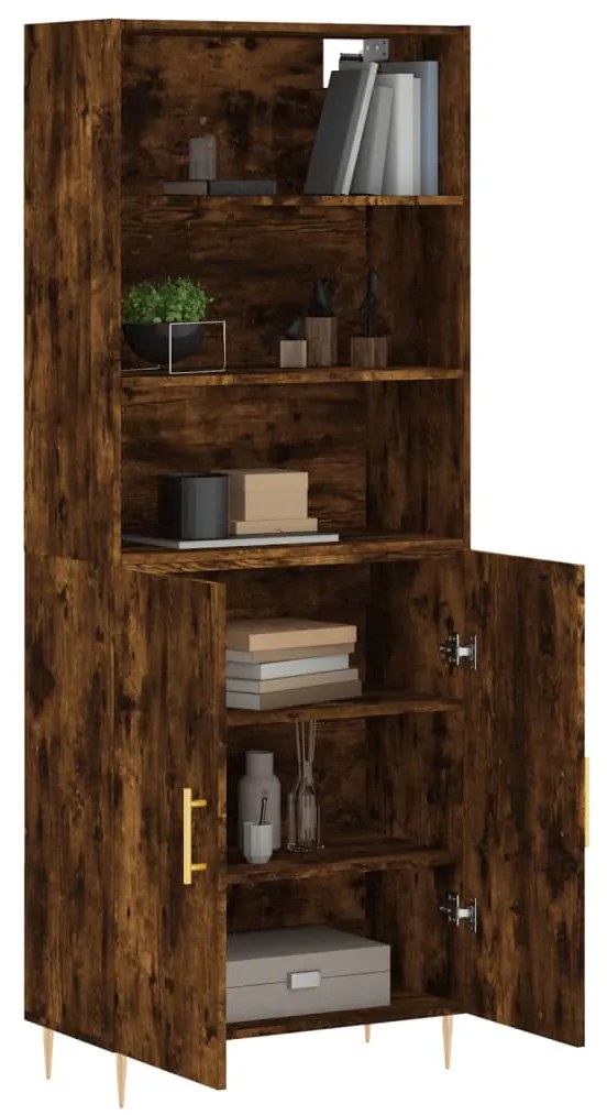 Skříň highboard kouřový dub 69,5 x 34 x 180 cm kompozitní dřevo,  3189242