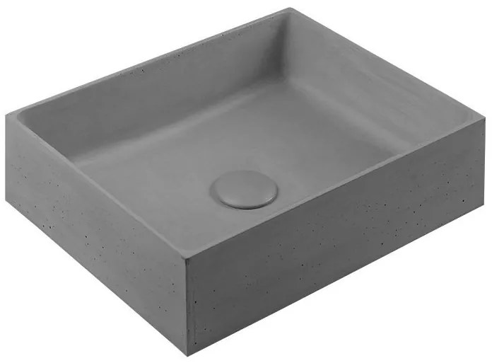 Sapho FORMIGO betonové umyvadlo na desku, 47,5x36,5 cm, šedá