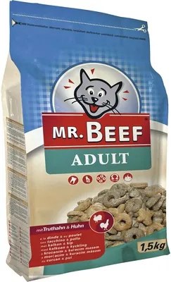 Krmivo pro kočky Mr. Beef Adult krůtí a kuřecí 1,5 kg