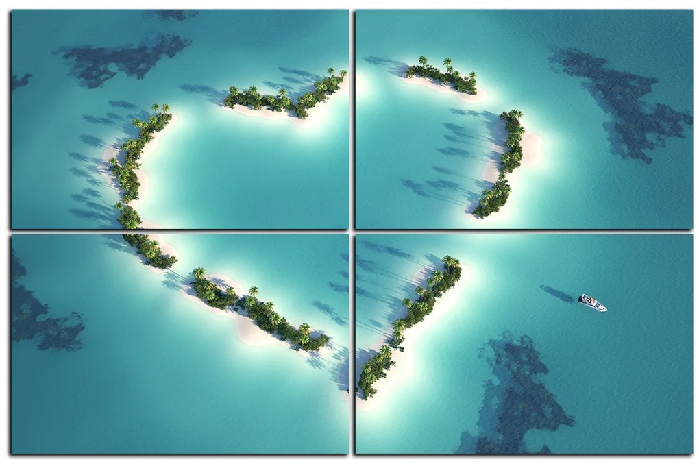 Obraz na plátně - Ostrov ve tvaru srdce 1136E (150x100 cm)