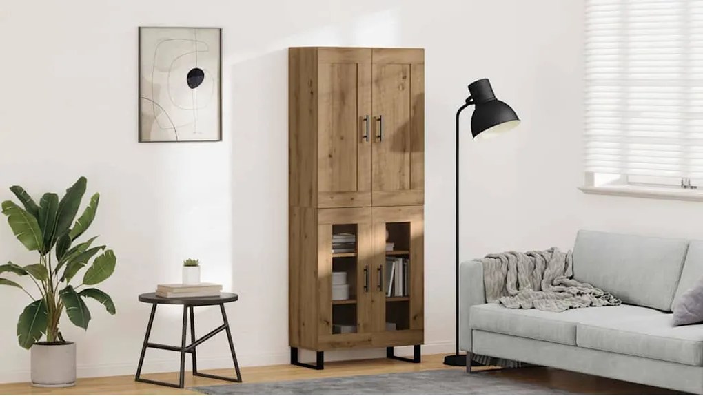 Vysoký bufet 2 ks Artisanový dub 69,5 x 34 x 180 cm 3403193