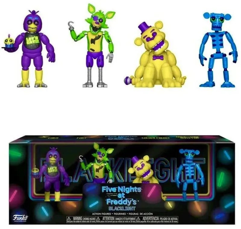 FNAF Five Nights At Freddy's figurky sady nebo jednotlivé figurky Varianta: Blacklight II - 4 ks, s krabicí