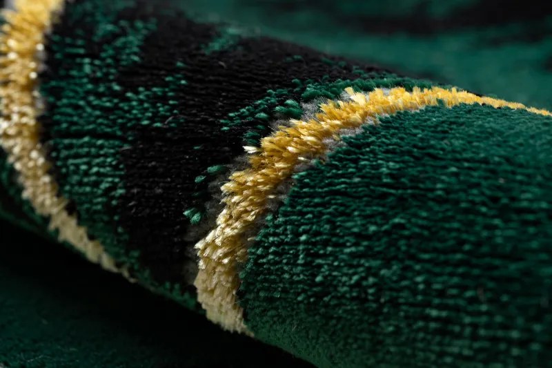 Dywany Łuszczów, Kusový koberec Emerald 1020 green and gold kruh, 160x160 (průměr) kruh, zelená, ložnice