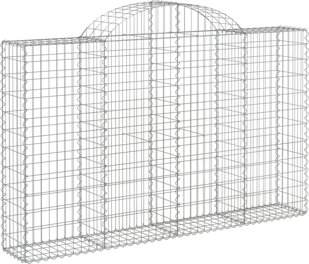 Klenuté gabionové koše 4 ks 200x30x120/140cm pozinkované železo 3146133