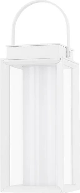 NV 9002861 Venkovní stolní lampa VERHAAL bílý hliník a čiré sklo LED 2W 3000K 3,7V 360st. IP54 solární / USB kabel / vypínač na těle - NOVA LUCE