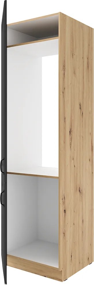 STILO gr | vysoká skříňka 60 LO-210 2F pro vestavnou lednici | 60 cm | UNI dvířka | artisan/grafit