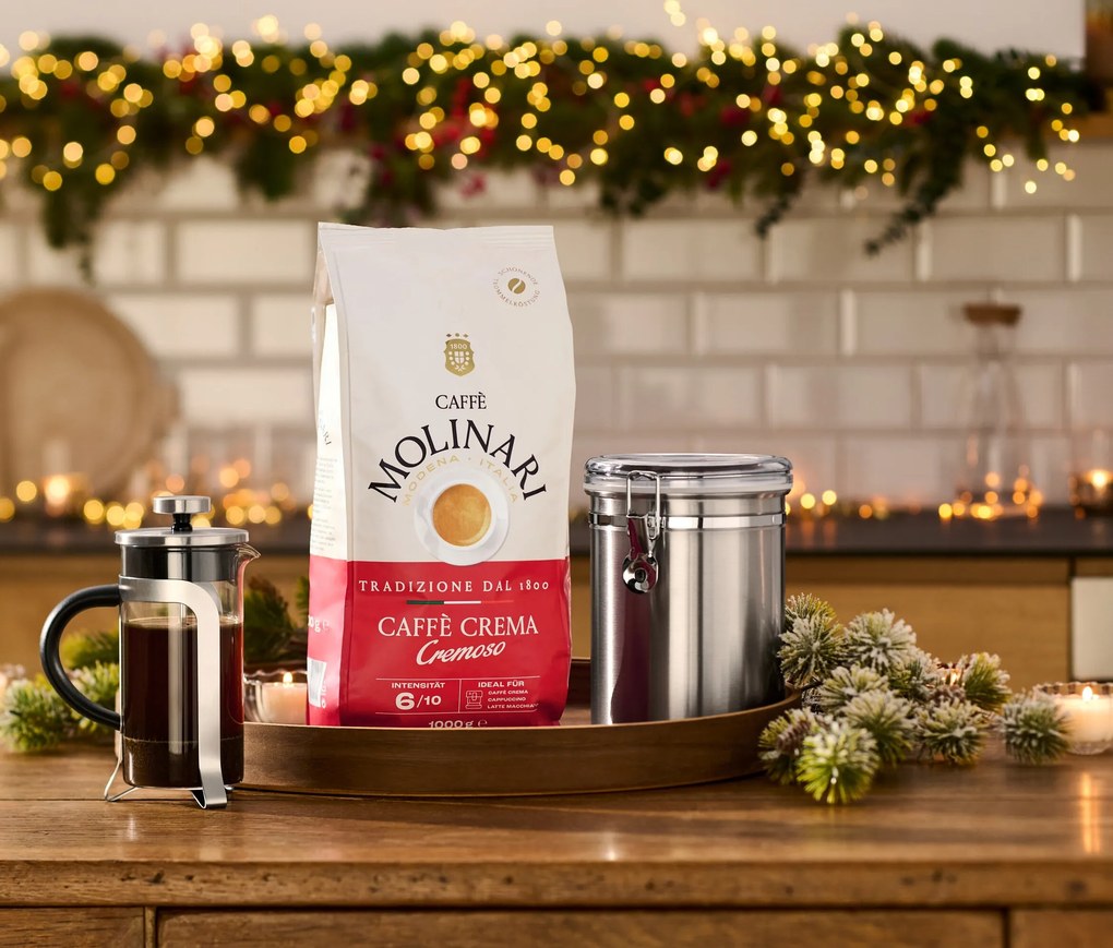 Tchibo - Konvička french press 300 ml, 2 šálky, stříbrná