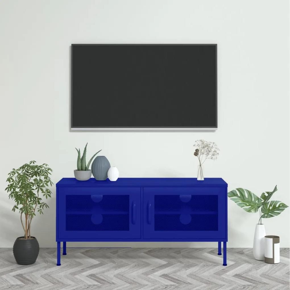 TV skříňka námořnicky modrá 105 x 35 x 50 cm ocel - Default Title