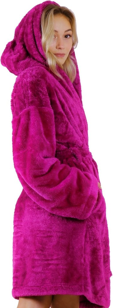 Krátký župan s kapucí Lilly extra one size fialový 33 20 4301 - L/XL