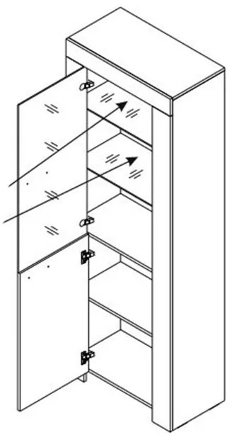 Obývací stěna se skříní SKY | 6 dílů | sestava D | 335 cm + 155 cm + 63x103 cm | riviera