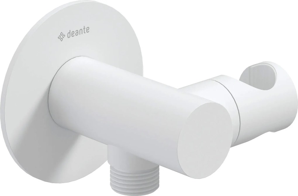 Deante Angled hose connector, round, with hand shower holder